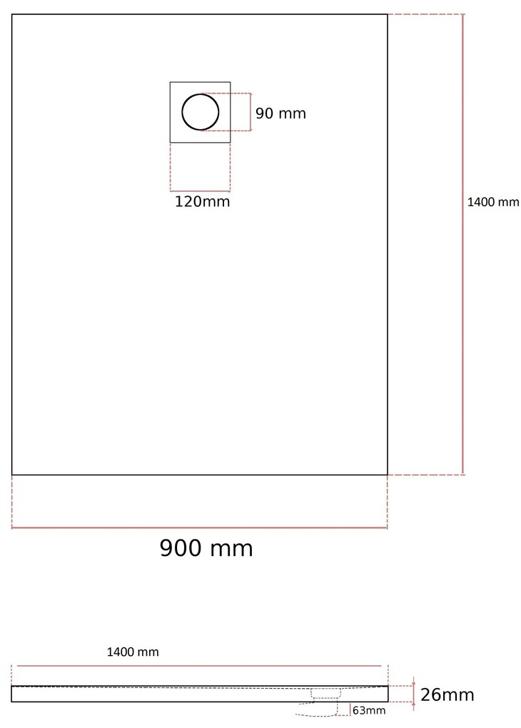 Gamma Erga Oldaf, SMC obdélníková sprchová vanička 140 x 90 cm, bílá matná, ERG-GMA-OL-90140
