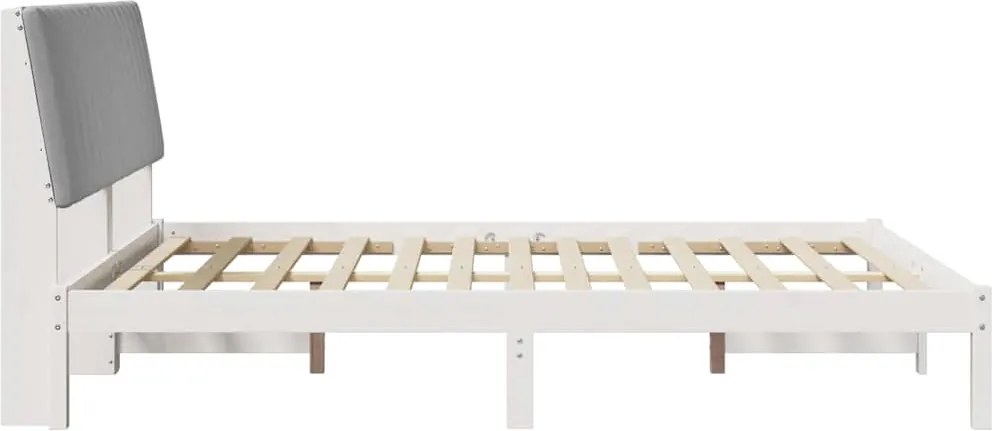 Rám postele s čelo Bílá 150 x 200 cm Masivní borové dřevo 3394417
