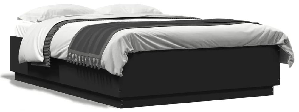 Rám postele s LED osvětlením černý 160x200 cm kompozitní dřevo,  3209598