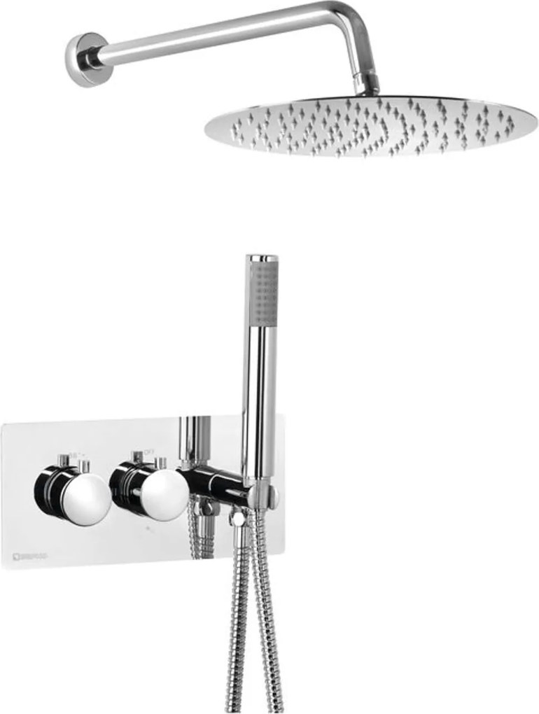 Sapho Rhapsody - Sprchový set s termostatem pod omítku, s tělesem, průměr 30 cm, chrom 5508-02