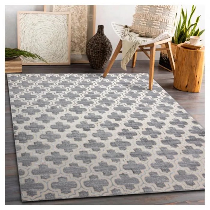 Kusový koberec Trelis šedý 140x190cm