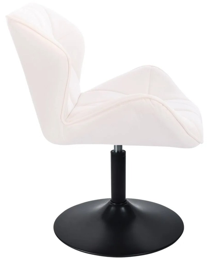 LuxuryForm DESIGN Otočná židle MILANO VELUR na černém talíři - bílá