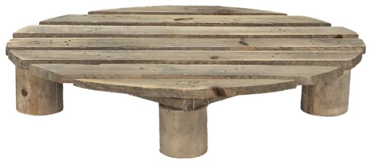 Hnědý antik dekorační stolek na květiny – 30x24x6 cm
