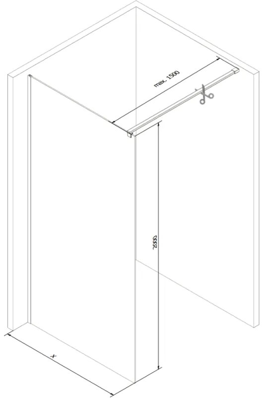 Mexen Kioto sprchová zástěna 80 x 200 cm, proužky 8 mm, Chromovaná - 800-080-101-01-09