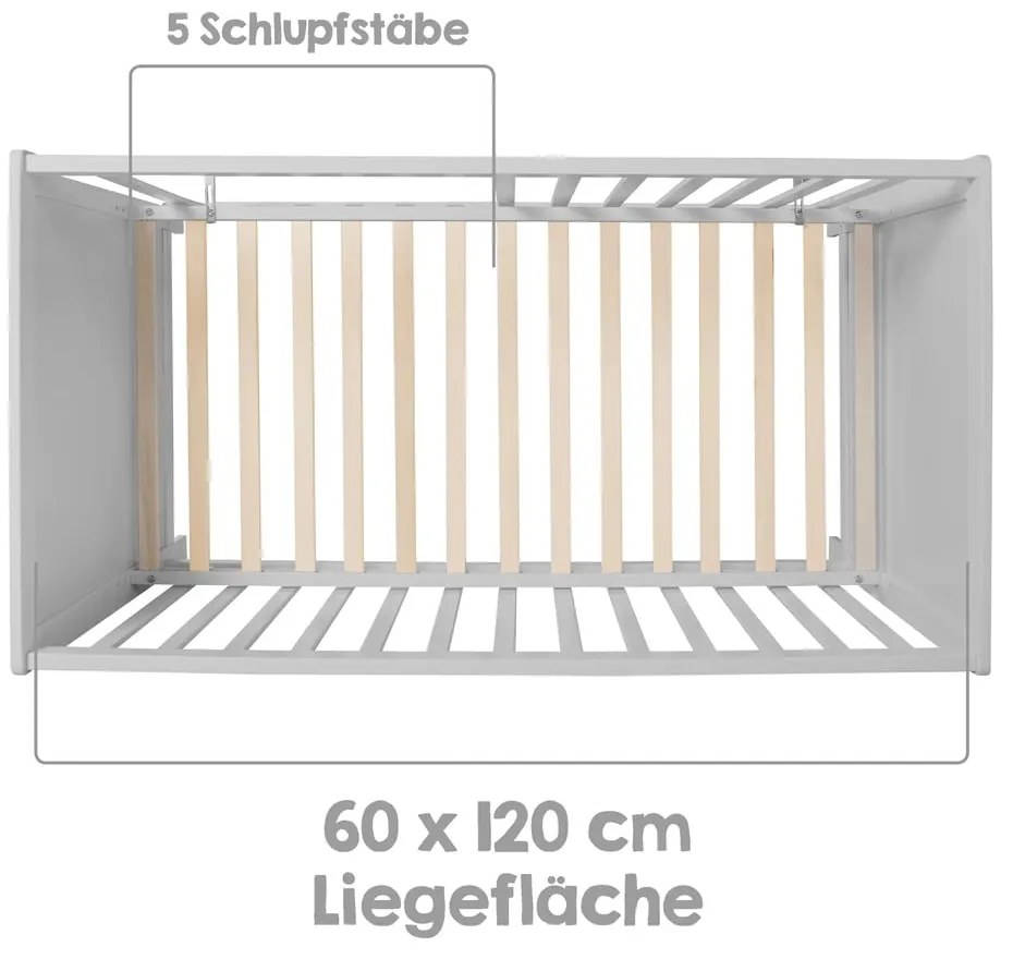 Světle šedá postýlka 60x120 cm – Roba