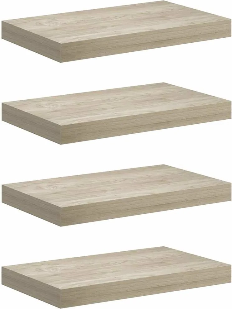 Plovoucí nástěnné police 4 ks dub 40 x 23,5 x 3,8 cm MDF 323870