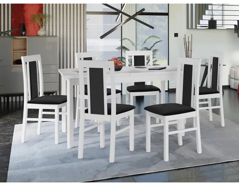 Rozkládací stůl se 6 židlemi - AL34, Barva dřeva: sonoma, Potah: Kronos 7