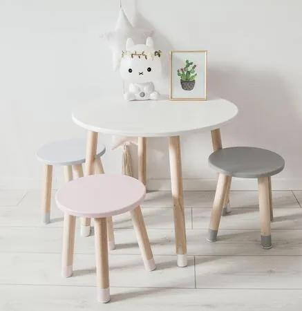 Dětský stůl kulatý barva: pastelově růžová