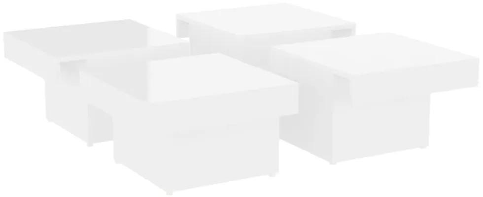 Petromila Konferenční stolek bílý vysoký lesk 90 x 90 x 28 cm dřevotříska