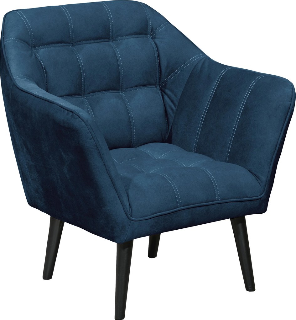 XXXLutz KOKTEJLOVÉ KŘESLO, textil, kompozitní dřevo, modrá MID.YOU - Křesla klasická - 002220053007