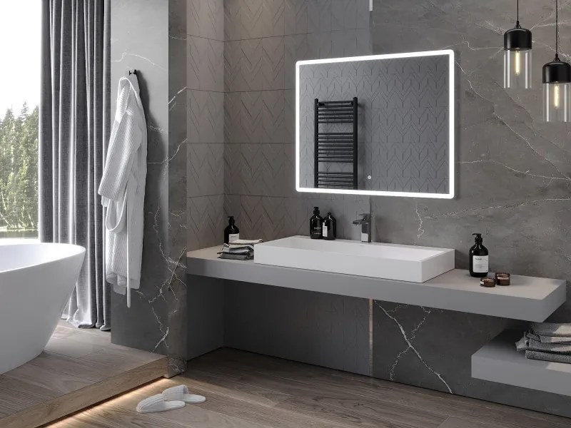 Mexen Navia, LED koupelnové zrcadlo s podsvícením 100 x 80 cm, 6000K, ochrana proti zamlžování, 9803-100-080-611-00