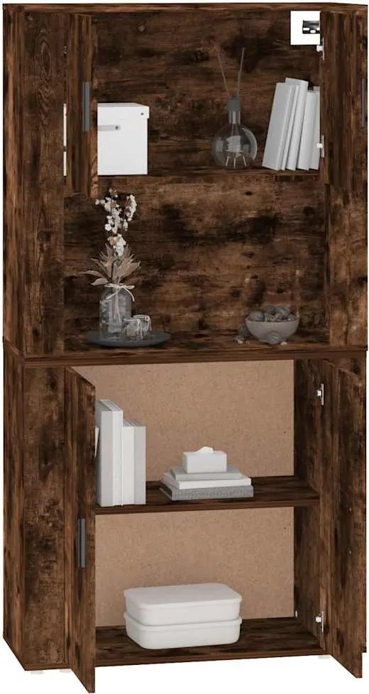 Skříň highboard kouřový dub kompozitní dřevo 3185356