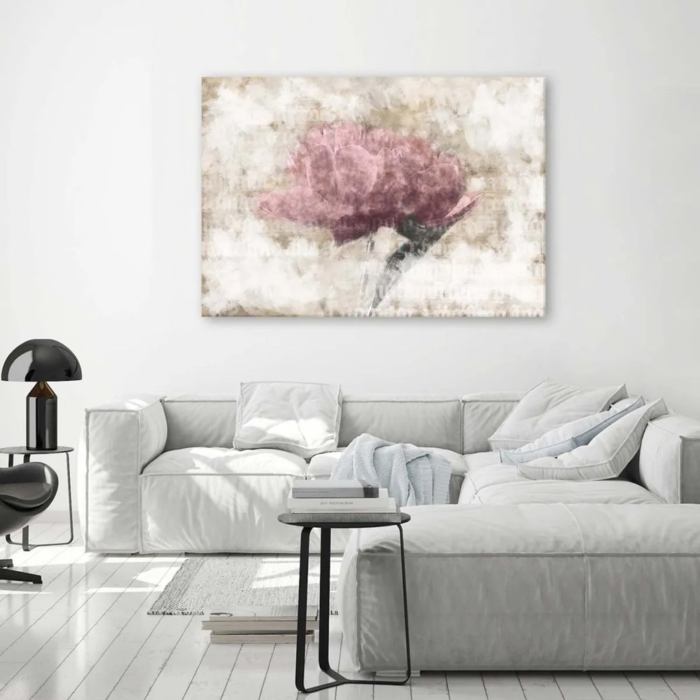 Obraz na plátně, Růžové květiny abstraktní Vintage - 120x80 cm