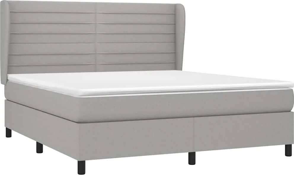 Box spring postel s matrací světle šedá 160 x 200 cm textil 3128053