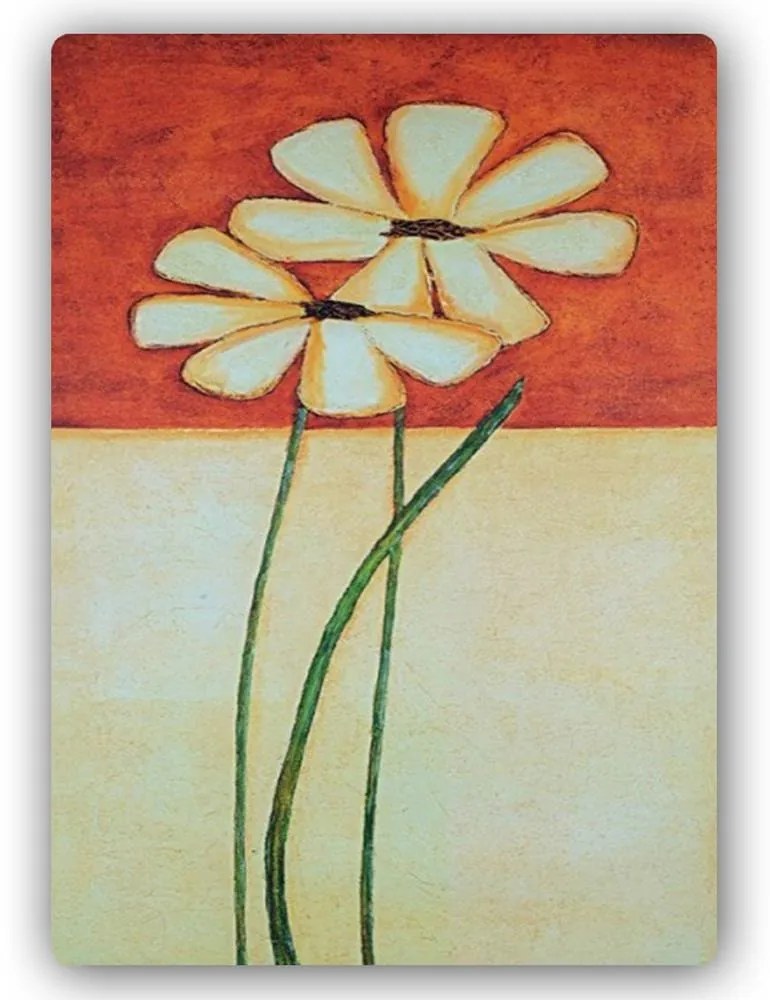 CARO Kovový obraz - Flowers Picture 30x40 cm