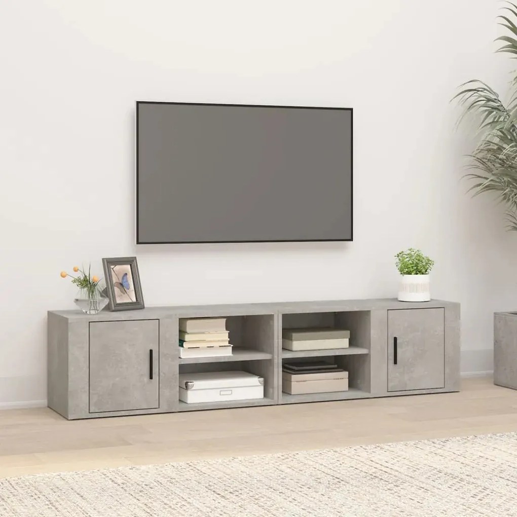Tv Skříňka 80 X 31,5 X 36 Cm Kompozitní Dřevo Betonová šedá 2