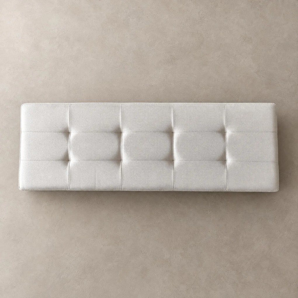 Puf s úložným prostorem, obdélníkový, skládací, 110 × 38 × 38 cm, béžový