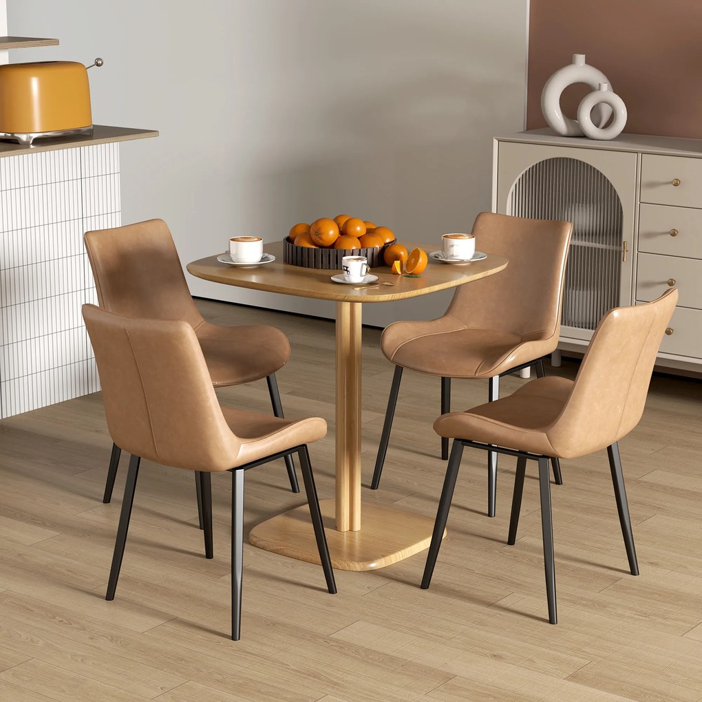 HOMCOM Jídelní stůl pro 4 osoby moderní styl, kuchyňský stůl s dřevěným povrchem, 70 x 70 cm, přírodní dřevo