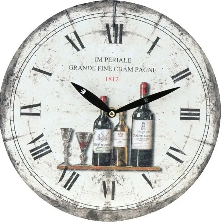 Nástěnné hodiny Vineyard Champagne 28 cm