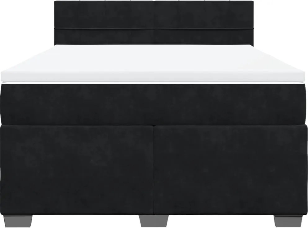 Box spring postel s matrací černá 140 x 190 cm samet 3288608