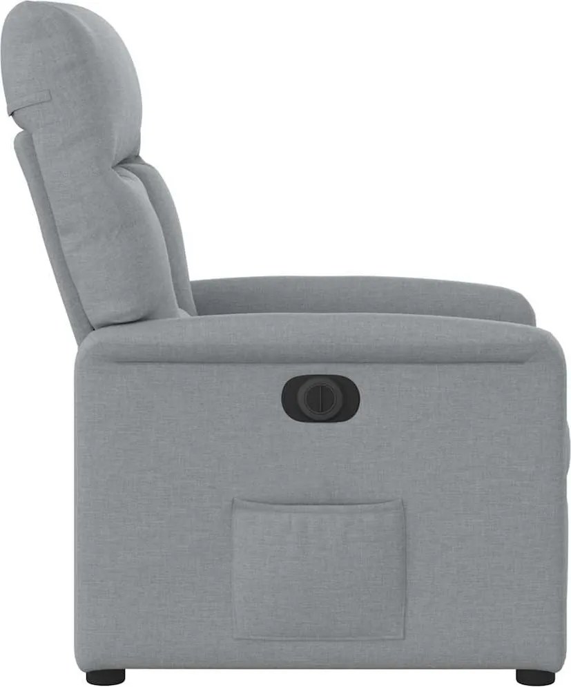 Elektrické polohovací křeslo světle šedé textil 3303012