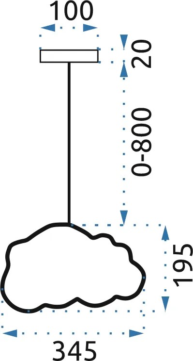 Toolight Rea, ZÁVĚSNÁ LAMPA ŠEDÁ CLOUD, OSW-00452