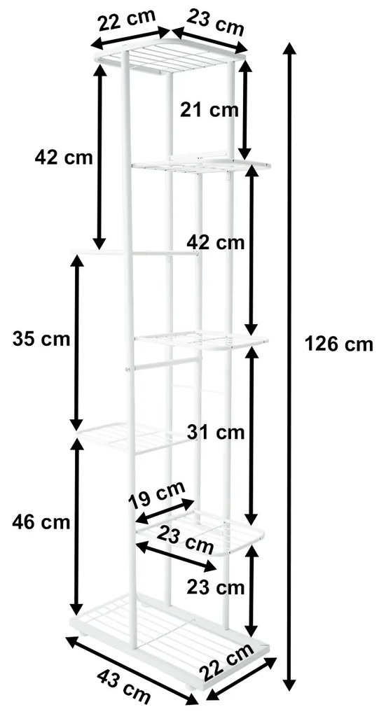 4Home Stojan na květiny Level, bílá