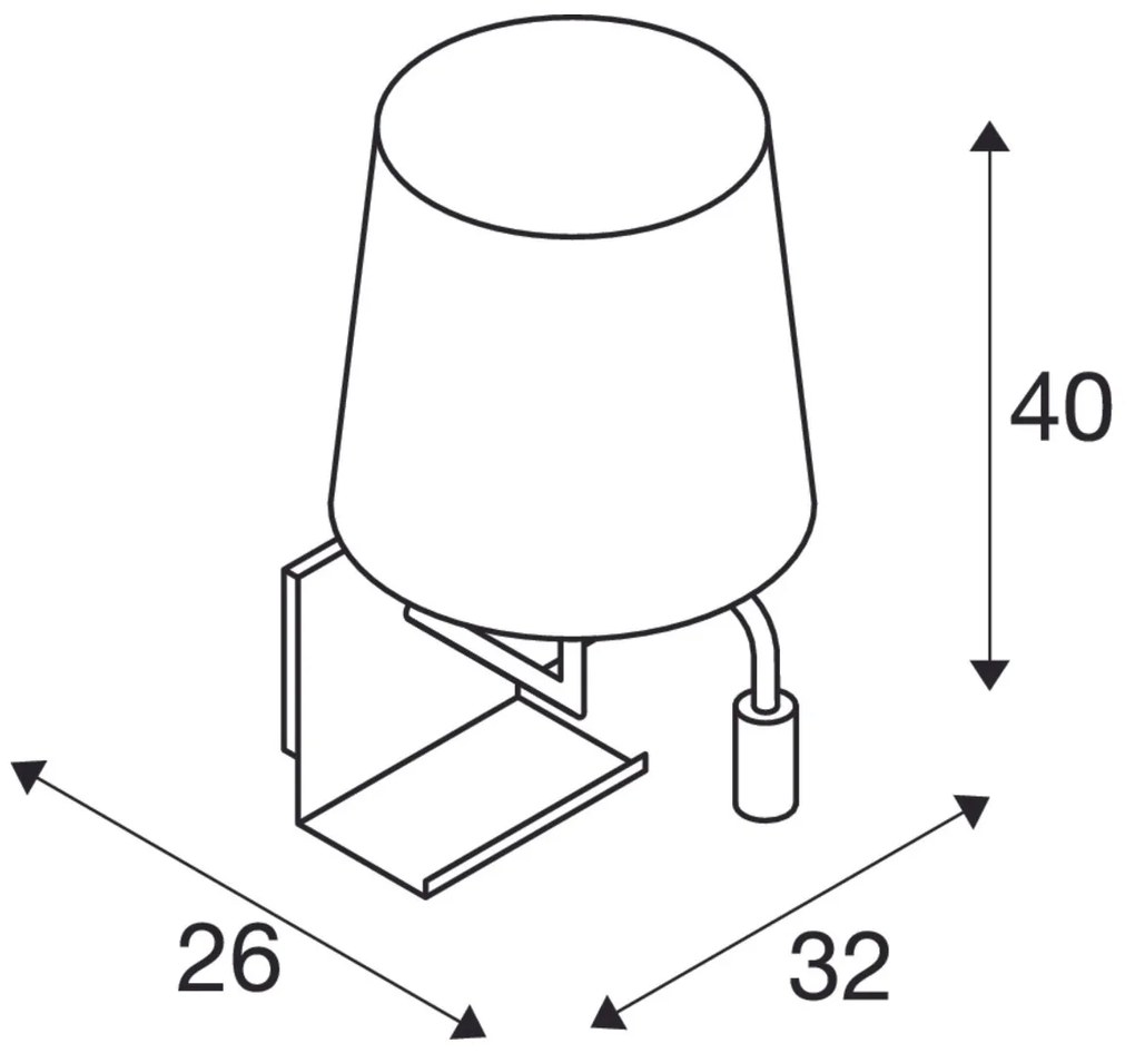 SLV Somnila Flex, nástěnné svítidlo k posteli, 1x E27 + LED 3W 3000K, bílá, verze vlevo, USB přípojka