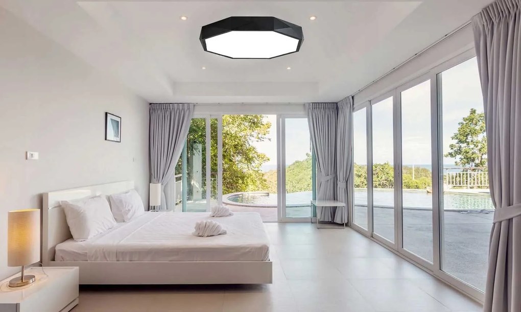 Toolight - Stropní svítidlo Diamond 50cm E27 5x60W APP863-C, černá, OSW-08959