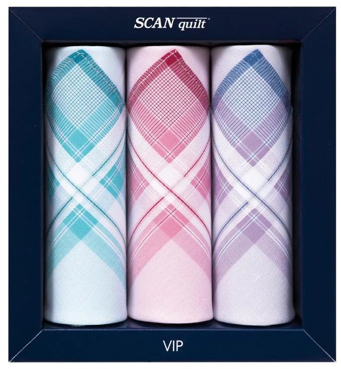 SCANquilt dámské kapesníky VIP 3 ks L72 pastelová L72 dámské