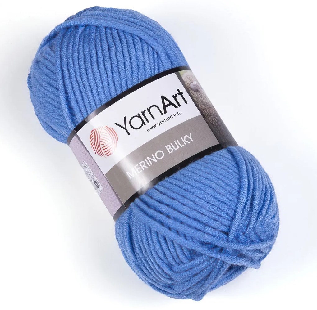 Pletací příze YarnArt MERINO BULKY 600 středně modrá, 100g/100m