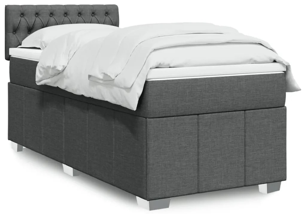 Box spring postel s matrací tmavě šedá 90x190 cm textil 3289231