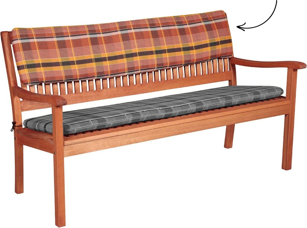 Doppler Opěrka pro 2-místnou lavici polstr na dvoumístnou lavici 110x30x6 cm