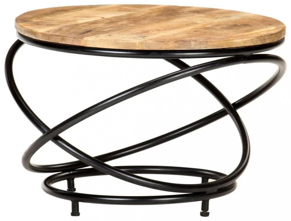 Konferenční stolek hnědá / černá Dekorhome Mangovníkové dřevo