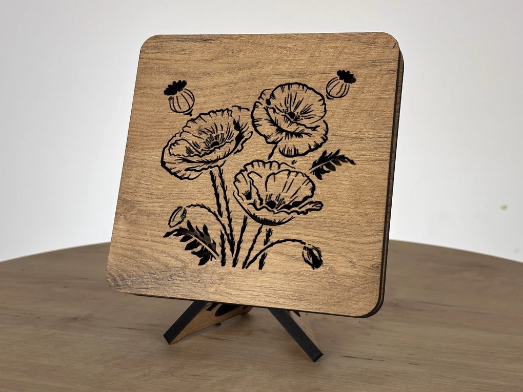 Li-Go "Vlčí máky" lampa 19x19cm provedení povrchu: dub světlý