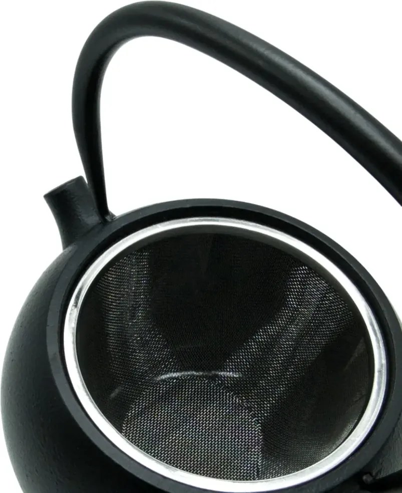 Litinová konvice Guizhou 0,75 l – černá, moderní design, s nerezovým sítkem
