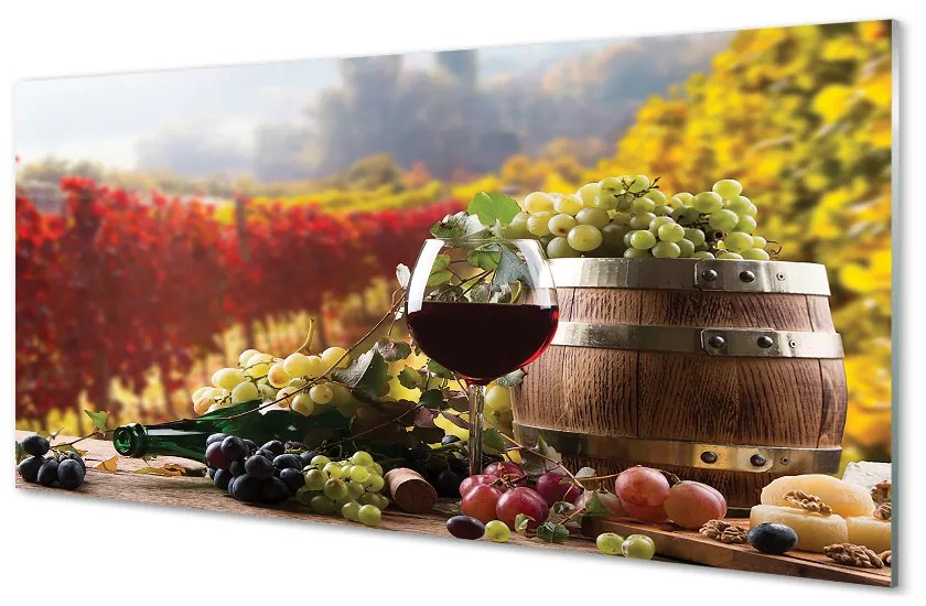 akrylový obraz Podzimu sklenice na víno 100x50 cm