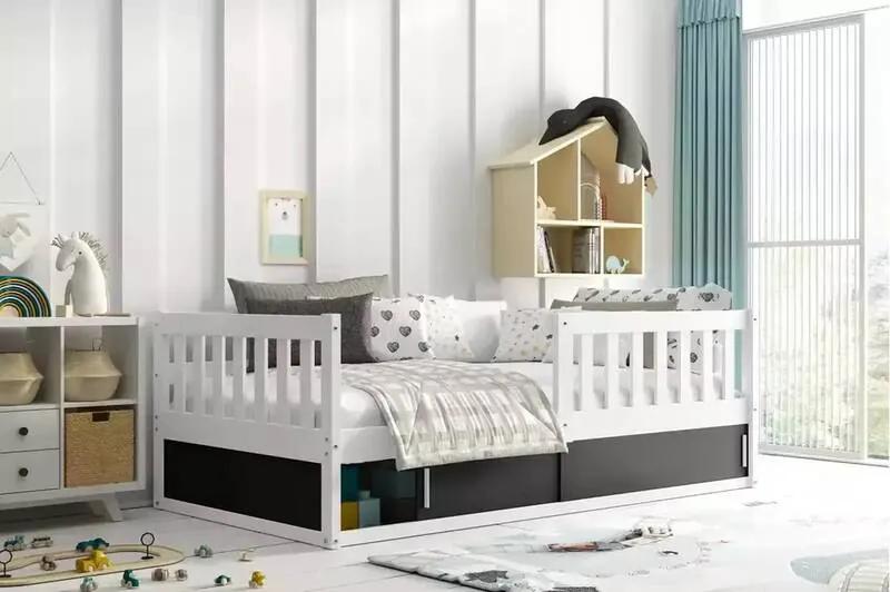 BMS Group Dětská postel včetně roštu a matrace Smart 160x80 bílá