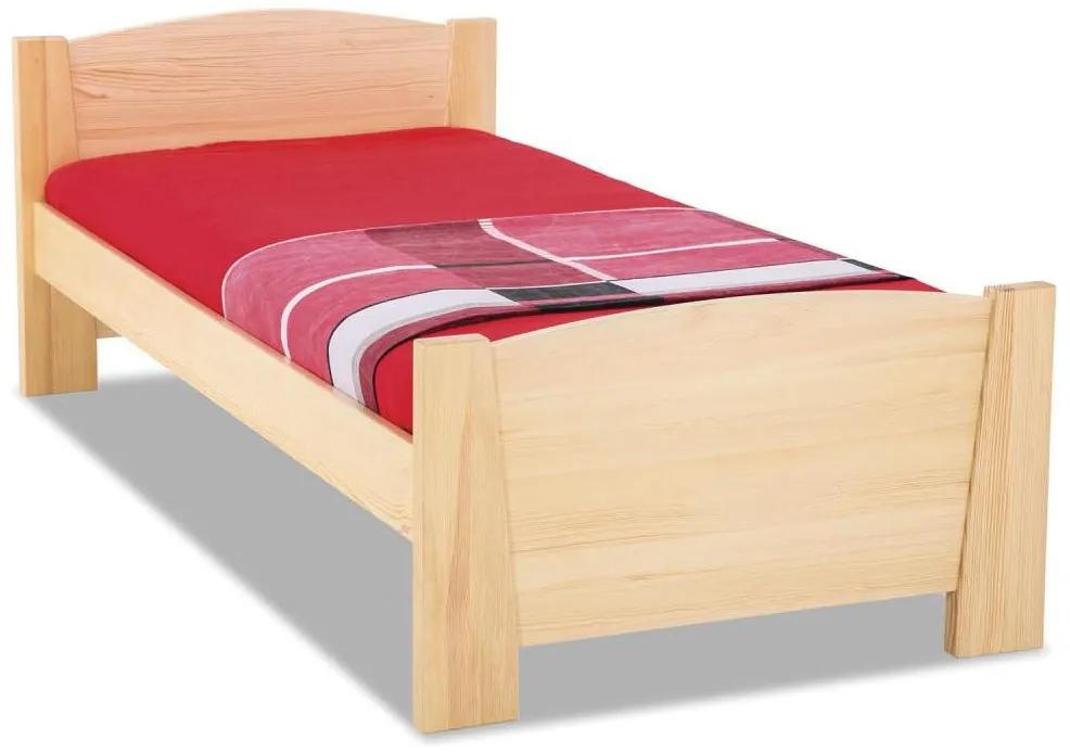Krajča Jednolůžková postel z masivu Wiky 100 x 200 cm Povrchová úprava: Bora, Druh dřeva: Dub
