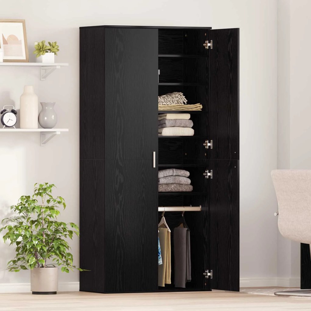 Vysoký bufet 80 x 39 x 178 cm Kompozitní dřevo Černý dub 3365572