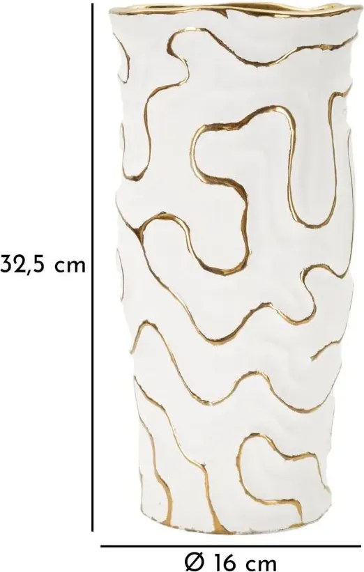 Váza Adore 32 cm zlatá/bílá