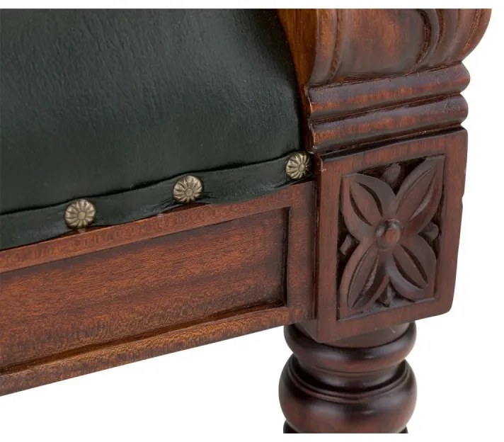 furniture-nabytek.cz - Masivní kancelářské křeslo Camford II, mahagon, lakované, zelené
