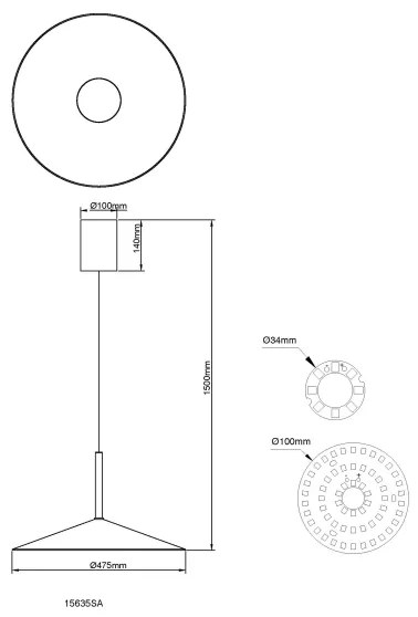 Globo 15635SA - LED Lustr na lanku LAMPONE LED/18W/230V 4000K béžová