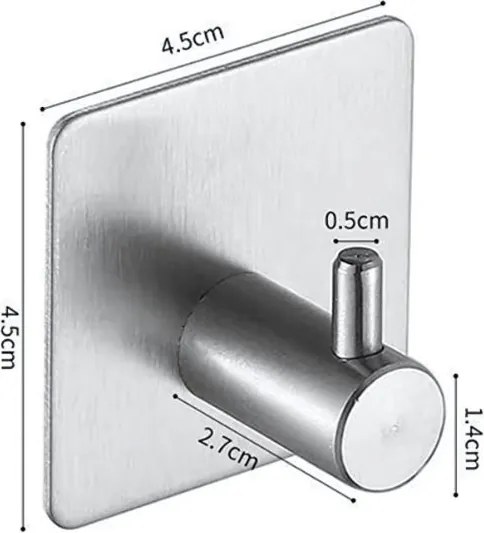 Verk Group Drážky, háčky, věšáky, samolepící, koupelna, kovové, 4 ks, bez vrtání