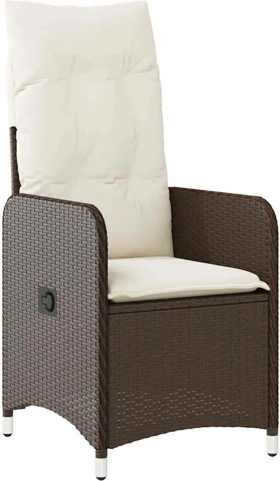 7dílný zahradní bistro set s poduškami hnědý polyratan 3277067