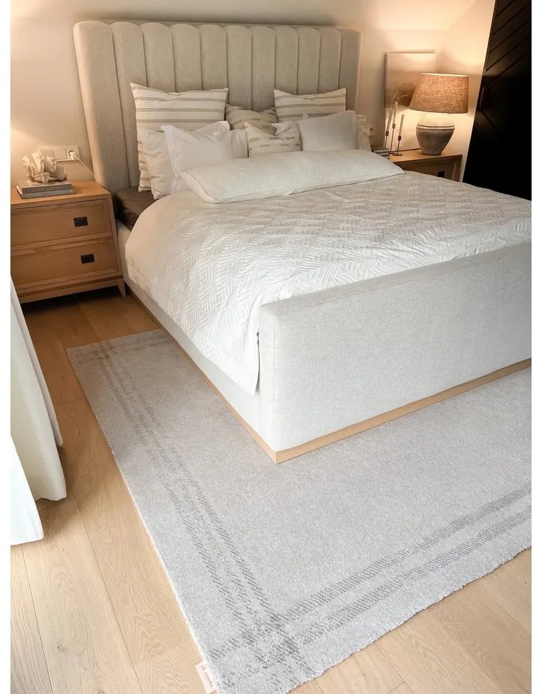 Krémový vlněný koberec 240x340 cm Calisia M Grid Rim – Agnella
