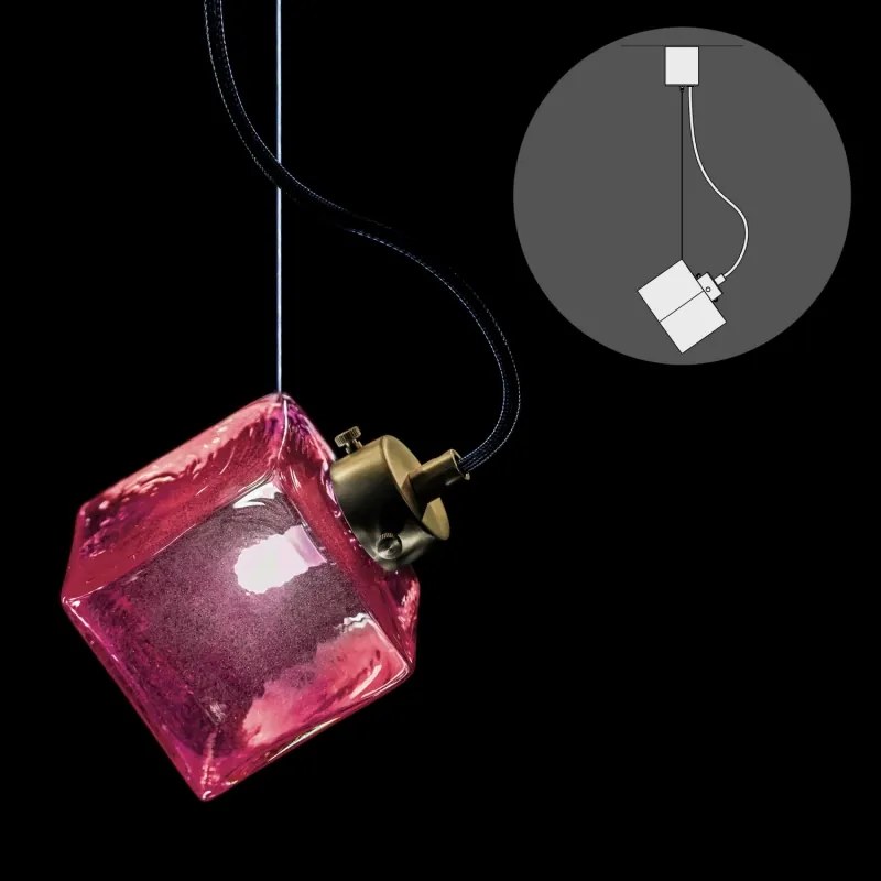 Moderní svítidlo DANCING CUBE-ROSE-MB (Stropní růžice) - ARTGLASS