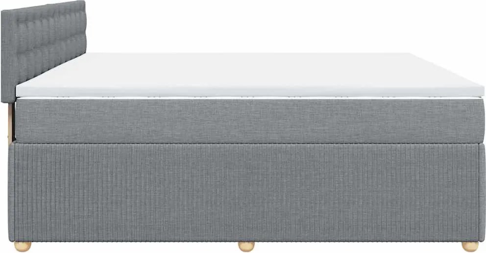 Box spring postel s matrací světle šedá 180 x 200 cm textil 3287549