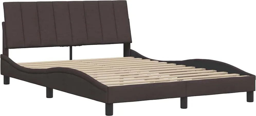 Rám postele bez matrace Hanko tmavě hnědý 140 x 200 cm textil 3310394