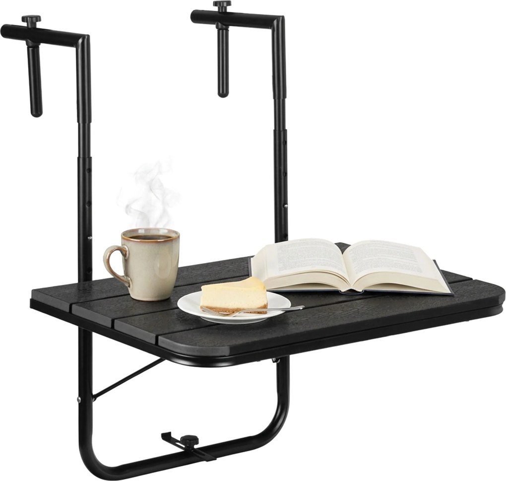 Závěsný balkónový stůl Aretto 60 cm černý